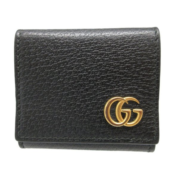 Gucci | Accessories | Gucci Gg Marmont 473959 Leather Black Coin Case ...